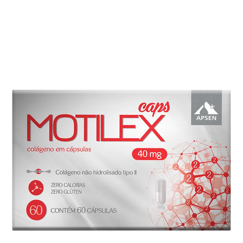 Motilex Caps Colágeno Tipo II Não Hidrolisado c/60 Cápsulas - unicdrogaria