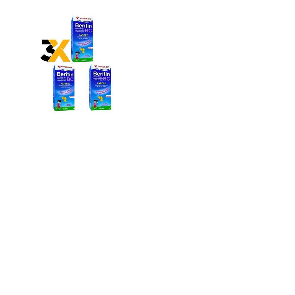 Kit C/3 Beritin BC Xarope 240ML - unicdrogaria