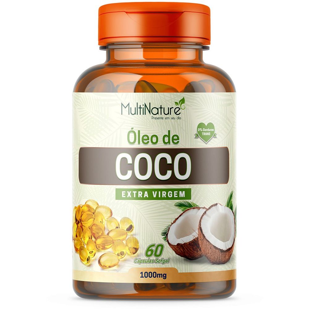 Óleo de Coco 1000MG C/60 Cápsulas - Multinature - unicdrogaria